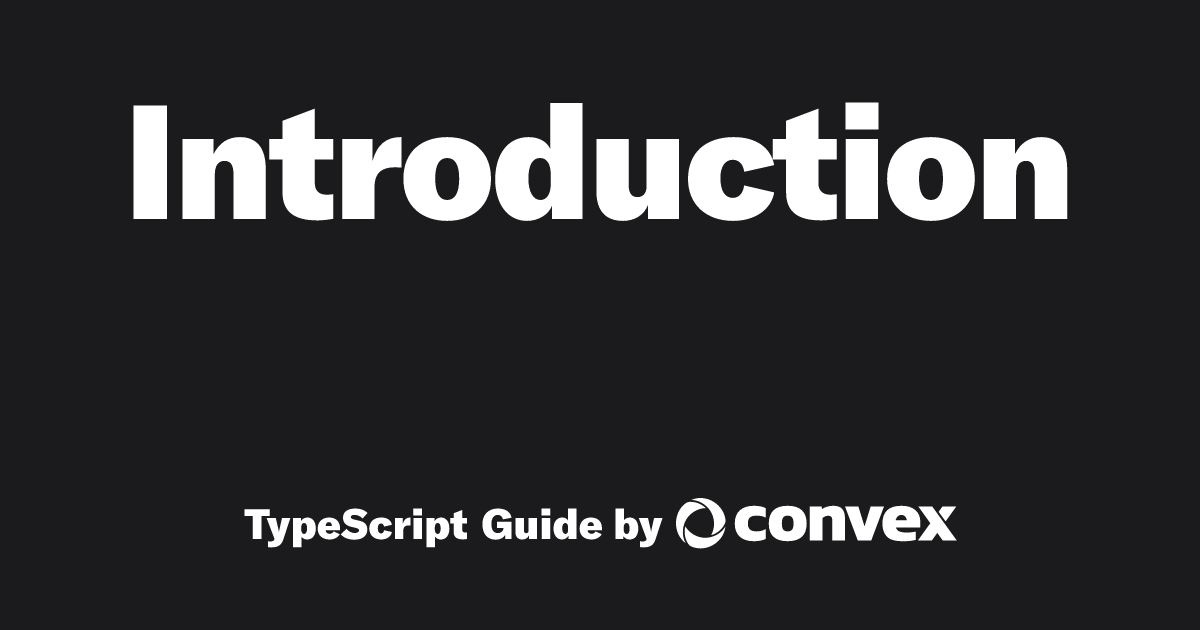 Introduction | TypeScript Guide by Convex